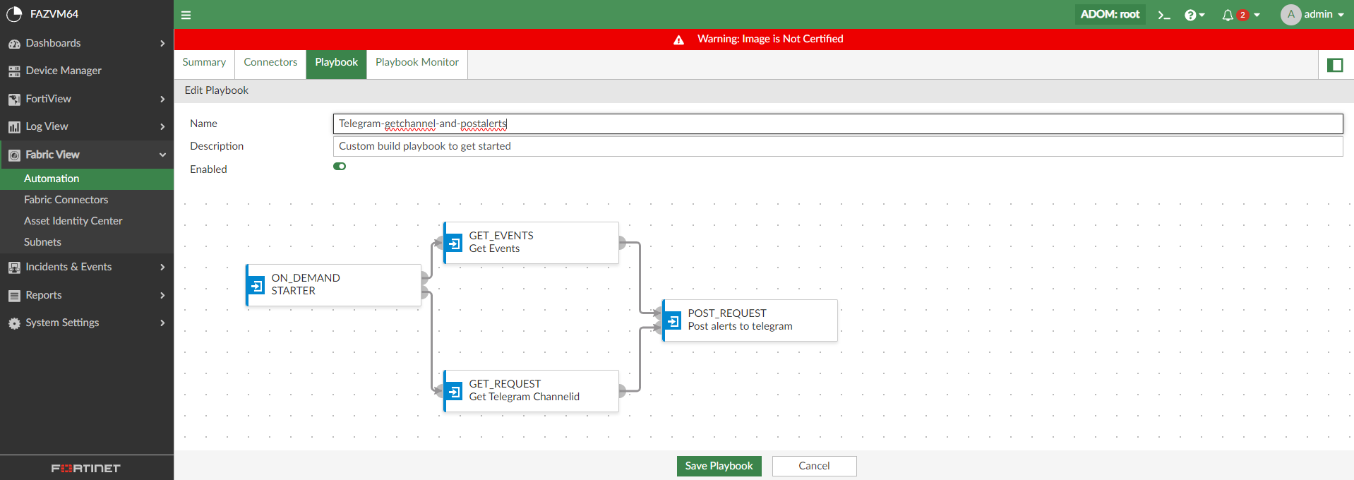 Playbook examples | FortiAnalyzer 7.4.6 | Fortinet Document Library